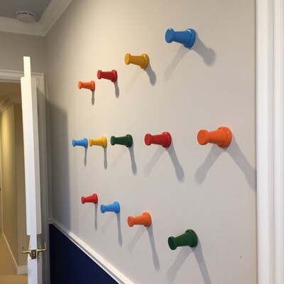 Pin Hooks, Wooden Hook, Wooden Pin, Coat Hanger, Fun Design, Coat Rack ...