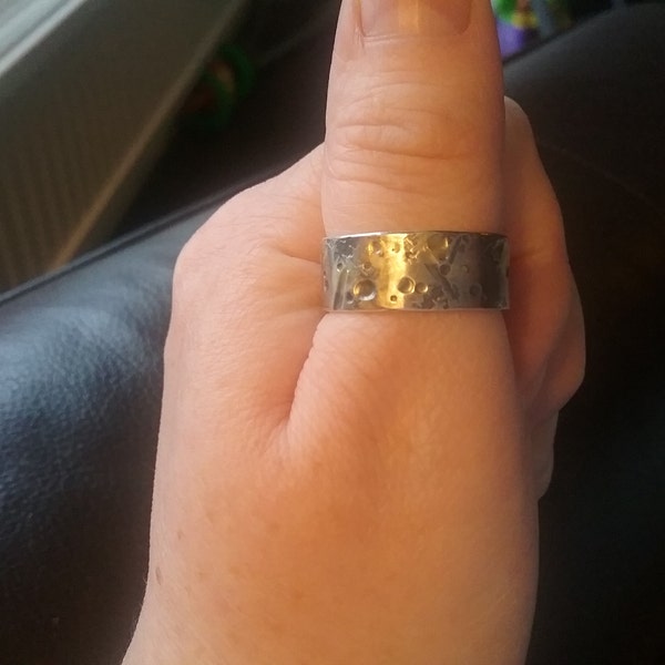 8MM 24K Gold Keum Boo Celestial Ring, Silver&gold Rustic Ring, Unisex ...