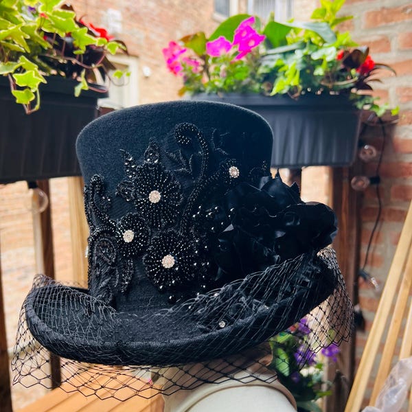 Sequin Peacock Top Hat - Etsy