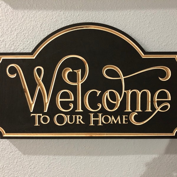 Welcome Home Sign: CNC Laser Cut File (SVG, DXF) - Etsy
