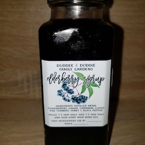Custom Elderberry Syrup Labels, Printed Elderberry Syrup Stickers ...
