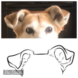 Custom Pet Ear Outline Drawing Dog Ear Drawing Pet Ear - Etsy