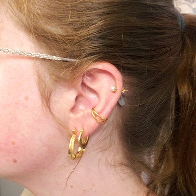 Double Smooth Split Conch Hoop, G23 Titanium, Double Conch Earring ...