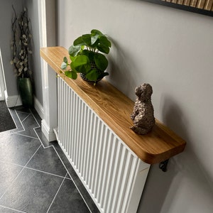12cm Deep Solid OAK Wooden Floating Shelf With ENERGY-SAVING Radiator ...