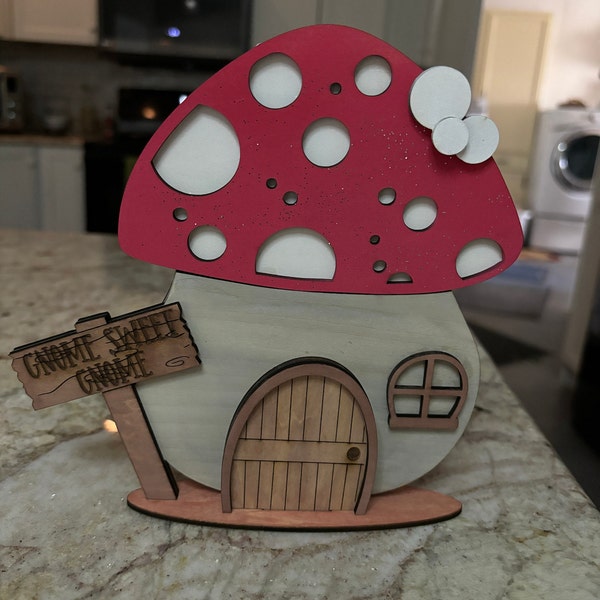 Gnome Mushroom Interchangeable House File SVG, (house Base) Tiered Tray ...