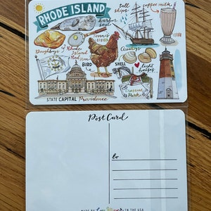 Rhode Island State Postcard. - Etsy