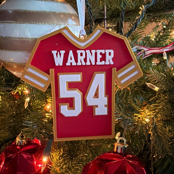 3D Printed San Francisco 49ers Jersey Christmas Ornaments - Etsy
