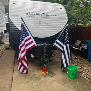 Camper Double Flag Pole Mount RV Flag Holder - Etsy
