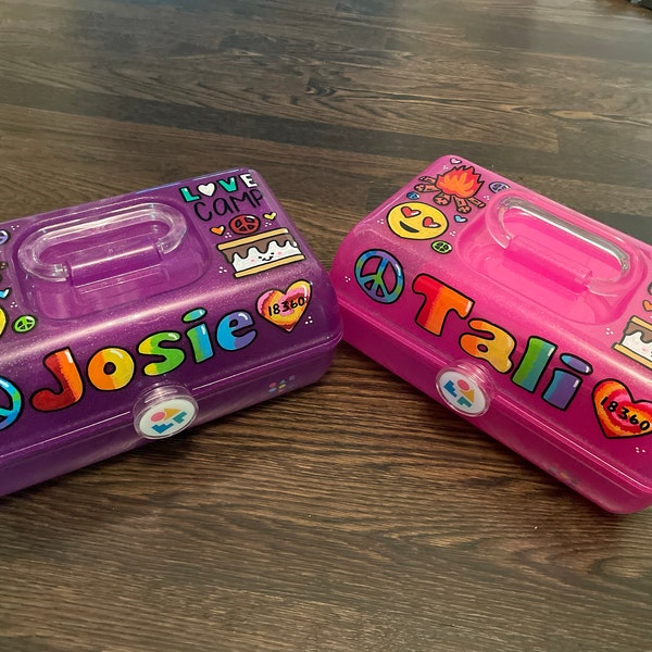 Camp Themed Caboodle, Hand-painted Personalized Caboodle, Personalized ...