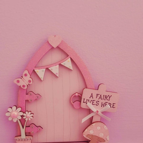 Magical Light Pastel Pink Fairy Door, Handpainted With Embellishments ...
