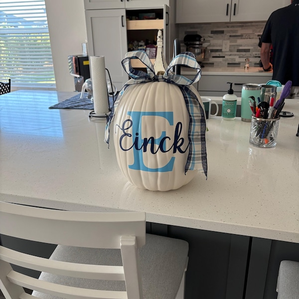 Monogram Pumpkin/last Name Pumpkin for Fall Decor, Personalized ...