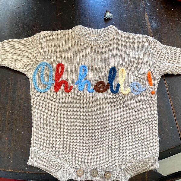 Custom Hand Embroidered Baby Romper, Baby Newborn Romper With Name ...