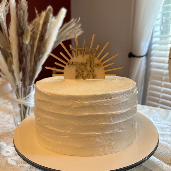 Here Comes the Son Cake Topper, Here Comes the Sun Cake Topper, Baby ...