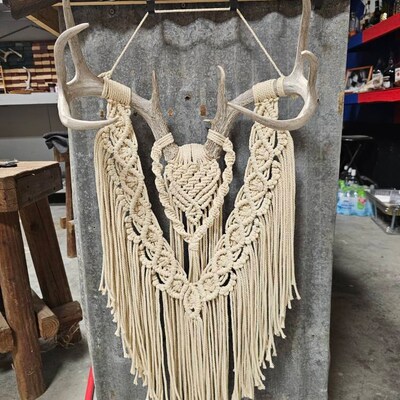 Macrame Antler Tutorial Pattern Wall Hanging, Digital Download, Witchy ...