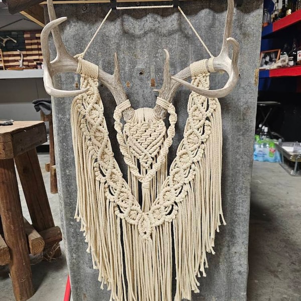 Macrame Antler Tutorial Pattern Wall Hanging, Digital Download, Witchy ...