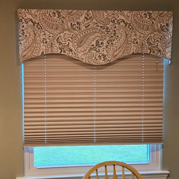 Paisley Valance Ecru Scalloped Valance Lined Window Valance Decorative ...