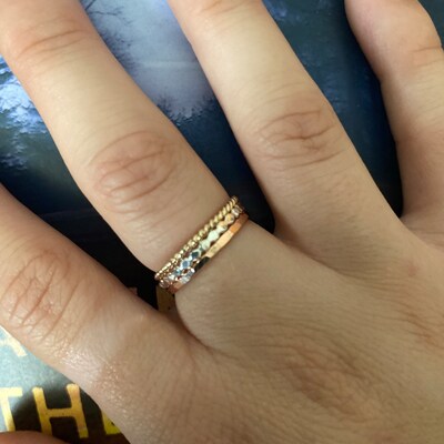 Silver Gold and Rose Gold Stackable Rings // Set of 3 Simple Sterling ...