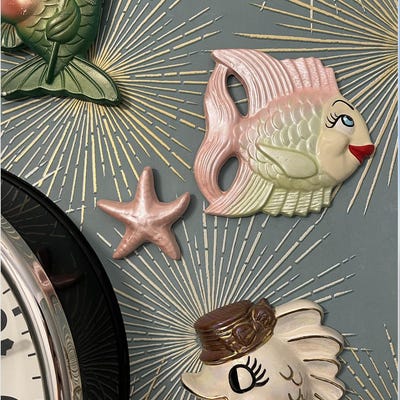 Chalkware Fish Mermaid Bubbles Complete Set CANTALOUPE - Etsy