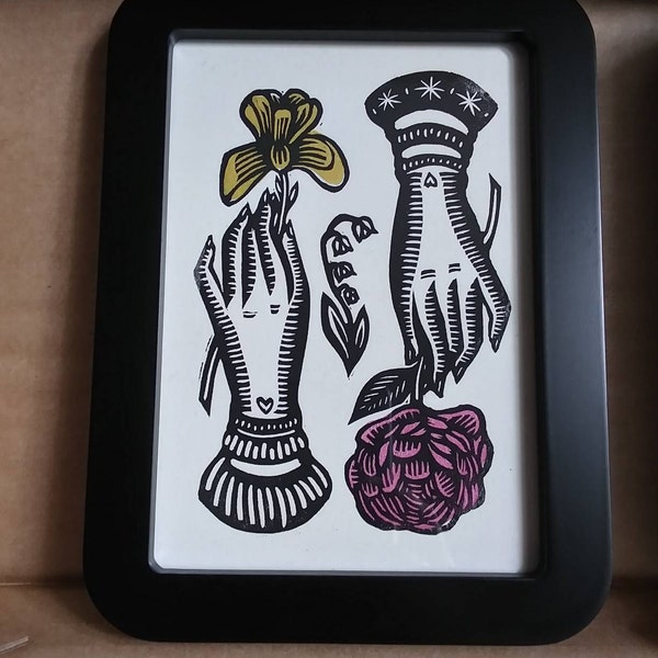 Crab Party Linocut Block Print Crustacean Ocean Life Horseshoe Crab ...