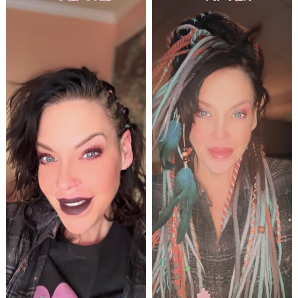 Wool Double Ended Single Ended Dreadlocks Fox Ombre Orange on Black ...