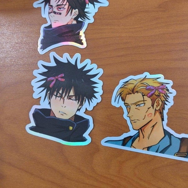 JJK Hair Bow Anime Sticker Pack: Holographic Waterproof Decals - Etsy