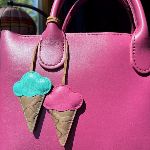 Handmade Shell Bag Charm Seashell Keychain Ocean Lover Gift Leather ...