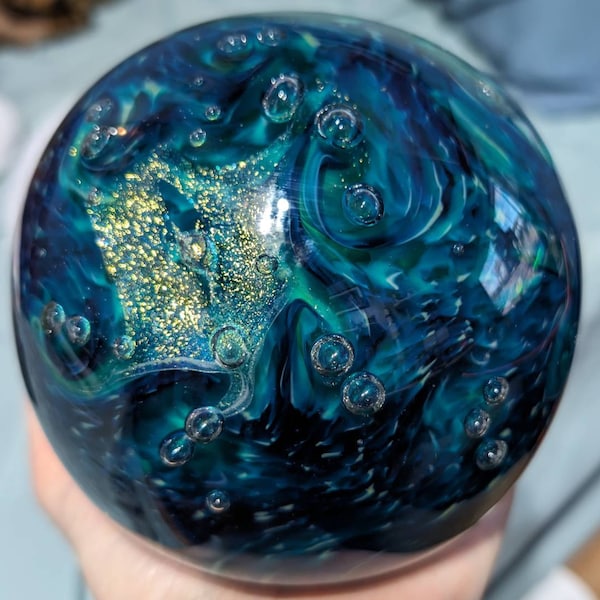 Ocean Tides-rd / Handblown Glass Paperweights - Etsy