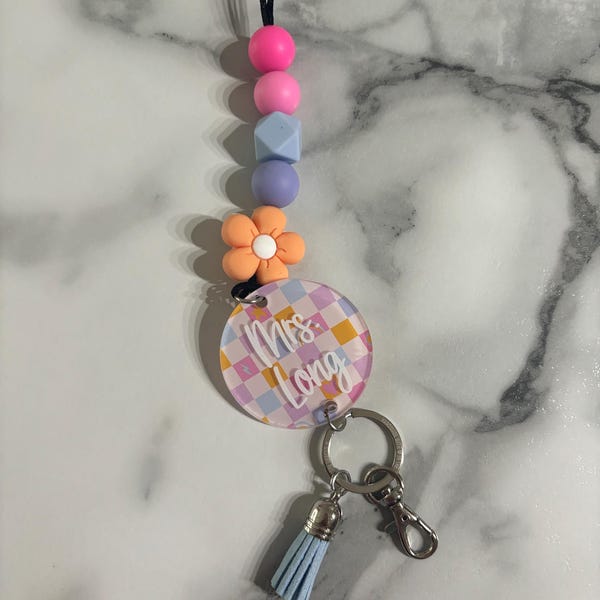 Groovy Sparkly Lanyard - Personalized Lanyard for Badge - 80's Lanyard ...