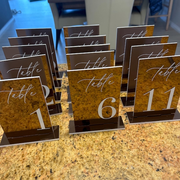 Copper Table Numbers | Table Numbers | Acrylic Table Numbers | Table ...