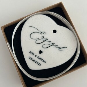 Engagement Gift Engaged Ceramic Hanging Keepsake Personalised ...