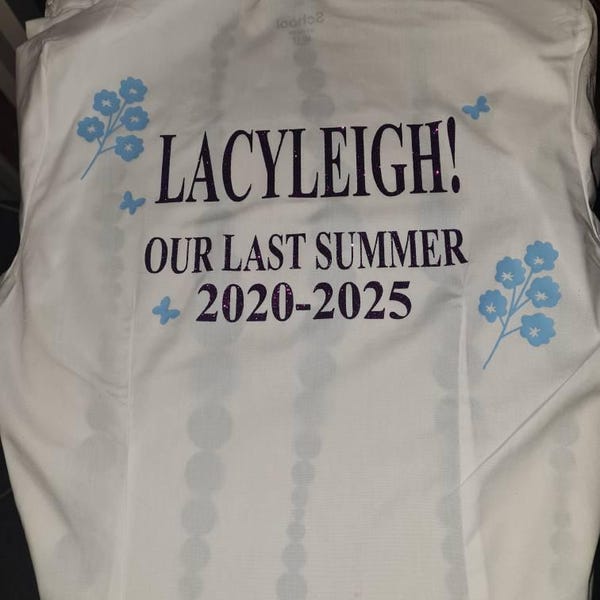 Personalised Leavers Shirt Iron on - Our Last Summer! - Leavers Day ...