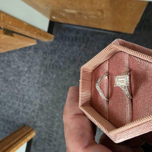 Victorian 2ct Emerald Cut Moissanite Engagement Ring Engraved ...