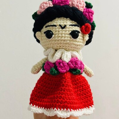 Frida Kahlo Amigurumi Doll Crochet Pattern, Frida Khalo Amigurumi ...