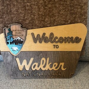 Park Style Welcome Sign Parks System Inspired Family Name Sign, Custom ...
