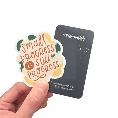 Small Progress is Still Progress Matte Sticker Quote Sticker ...