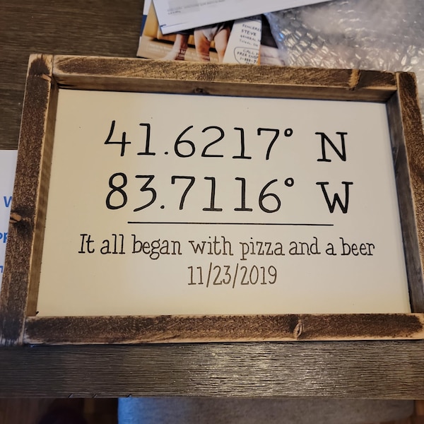 Custom Coordinates Sign, Anniversary Gift, Coordinates Sign - Etsy