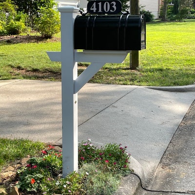Mailbox Address Number Plate 1 With Brass Numbers - Etsy