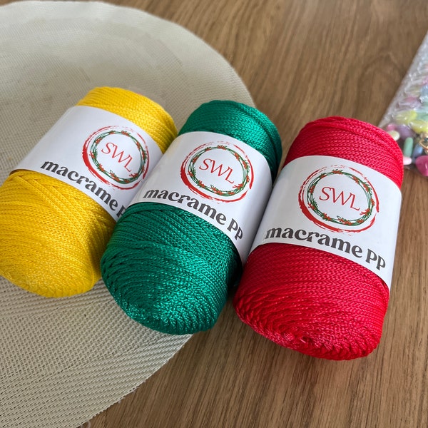3mm Polyester Macrame Cord, PP Yarn for Crochet Bags, Polypropylene ...