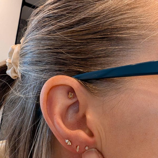 NEW ‣ Dido 14K Solid Gold Bead Charm Double Chain Attachment • 14K Gold ...