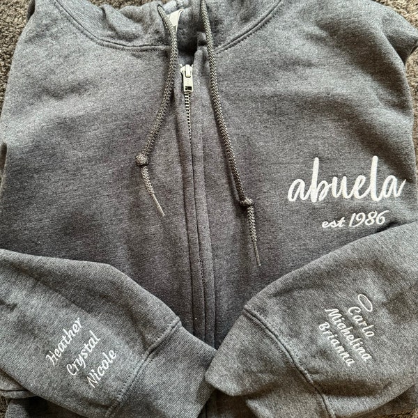 Customized Zip up Grandma Gigi Weezer Yaya Hoodie, Custom Gift ...