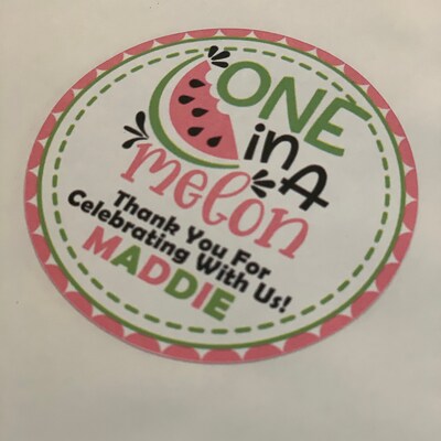 One in A Melon Watermelon 1st Birthday Party Stickers or Favor - Etsy