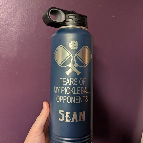 Engraved Cheer Bottle, Personalized Cheerleader Water Bottle With Straw ...