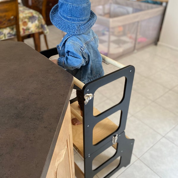 Montessori Furniture For Toddlers 2-in-1 Kitchen Tower & Toddler Table ...