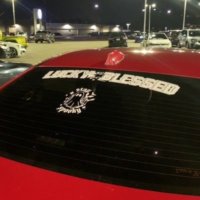 Lucky & Blessed V2 Windshield Rear Window Decal Car Sticker Banner JDM ...
