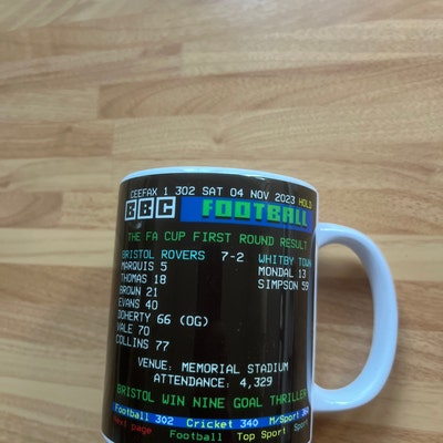 Personalised Retro Ceefax Mug Teletext Sports Coffee / Football Match ...