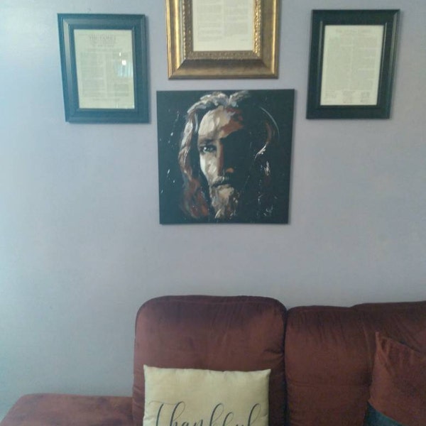 Jesus and Maria Large Acrylic , Oil Painting on Canvas, Original ...