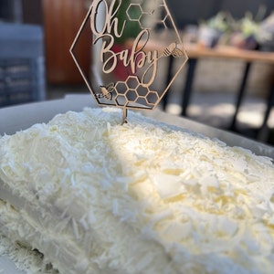 Custom Bee Cake Topper, Personalized Honeycomb Cake Topper, Bee Themed ...