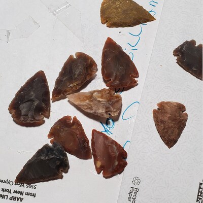 10 Arrowheads Authentic Hand Crafted Agate Stone Arrow Heads Randomly ...