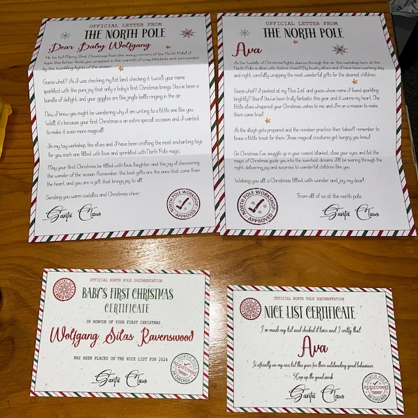 Baby's First Christmas Letter From Father Christmas, Personalised ...