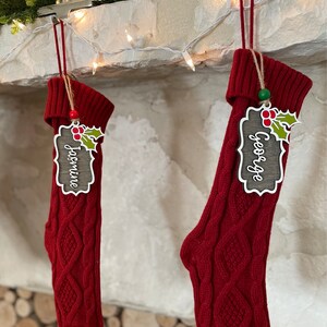 Custom Wood Stocking Tag, Gift Tag, Personalized Stocking Tags, Wood ...